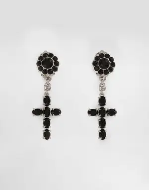 Dolce & Gabbana Drop Earrings With Crosses - Multicolor