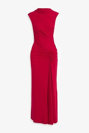 Simkhai Ruched Jersey Maxi Dress - Fuchsia