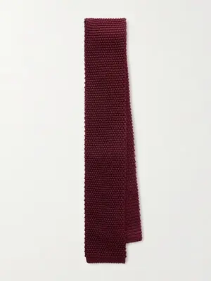 Brunello Cucinelli 6cm Knitted Silk Tie - Burgundy