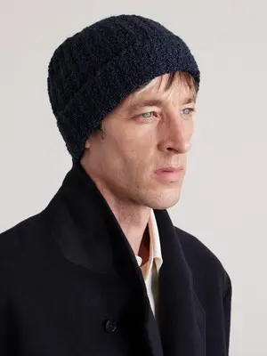Canali Ribbed Wool And Silk-blend Beanie