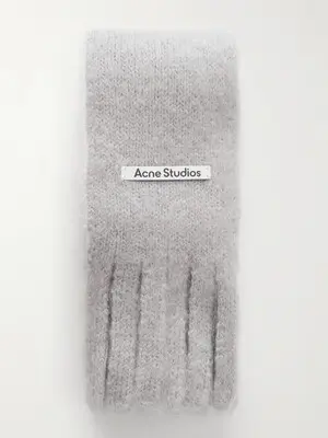 Acne Studios Kinna Skinny Fringed Mohair And Wool-blend Scarf - Gray