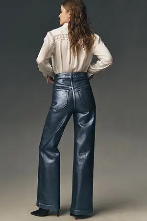 Rolla's Sailor High Rise Wide Leg Foiled Jeans