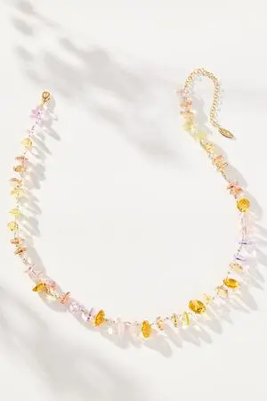 Anthropologie Multi-color Beaded Necklace - Pink