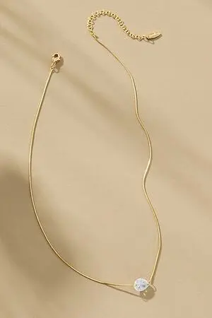 Anthropologie Delicate Pearl Necklace - Gold