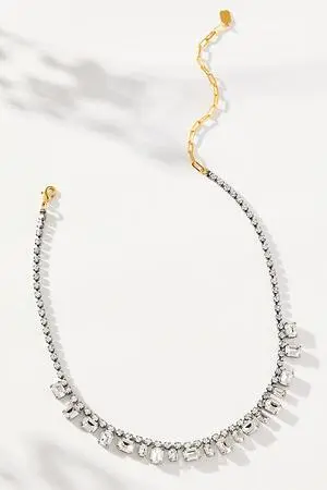 ELIZABETH COLE Glacia Crystal Necklace - Silver