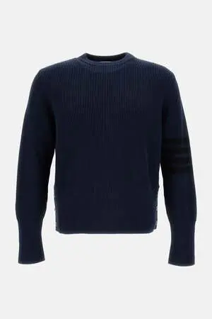 Thom Browne Cotton Crew Neck Sweater - Blu