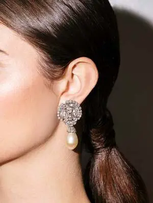 Estate Diamond & Pearl Transformable Earrings