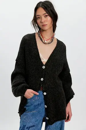 Free People Marina Softspun Cardigan Espresso