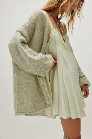 Free People Marina Softspun Cardigan - Light Heather Grey