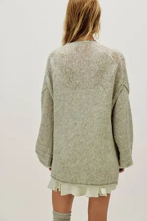 Free People Marina Softspun Cardigan - Light Heather Grey