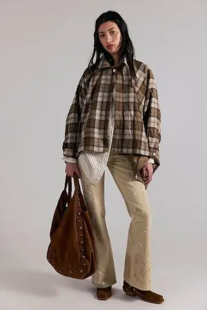 UNDERSTATED LEATHER Western Plaid Cape
