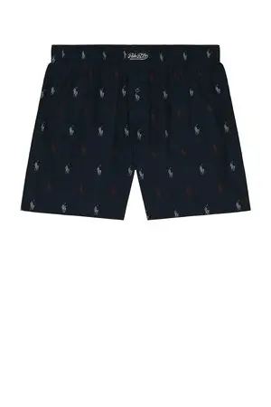 Polo Ralph Lauren All Over Print Woven Boxer In Navy - Cruise Navy & Rl2000 Red