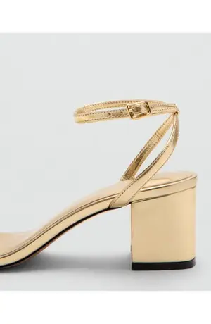 Mango Tica Ankle Strap Sandal - Gold