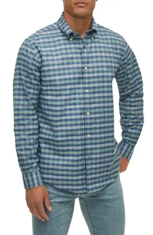 Brooks Brothers Plaid Regular Fit Stretch Button Down Shirt