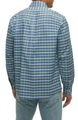 Brooks Brothers Plaid Regular Fit Stretch Button Down Shirt