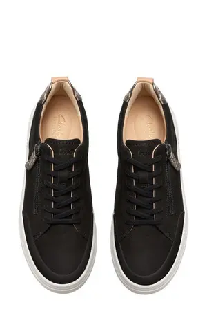 Clarks Hollyhock Zip Platform Sneakers - Black Nubuck