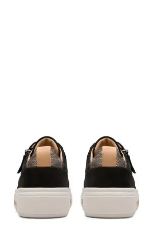Clarks Hollyhock Zip Platform Sneakers - Black Nubuck