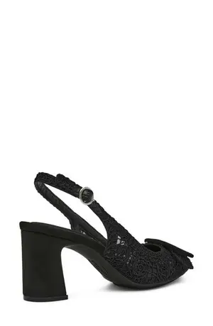 Anne Klein Lace Embroidered Slingback Pumps - Black