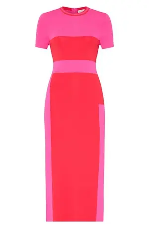 MILLY Shohona Colorblock Midi Dress