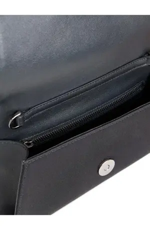 Akris Anouk Crystal Embellished Silk & Leather Clutch - Black