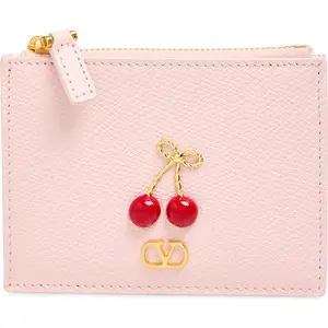 Valentino Garavani Cherryfic Leather Card Case - Rose Quartz