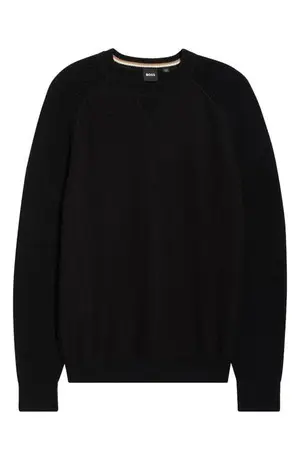BOSS Hero Wool Crewneck Sweater - Black