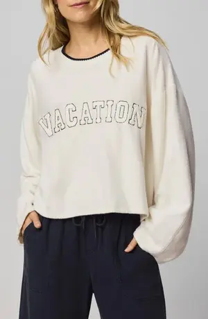Splendid Vacation Appliqué Sweatshirt