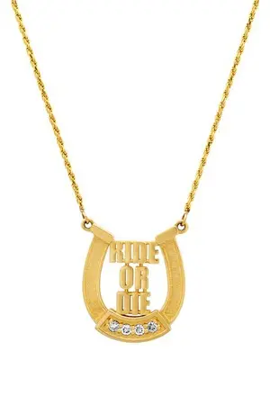 Established Ride Or Die Horseshoe Pendant Necklace - Yellow Gold
