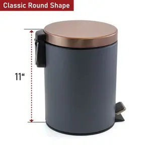 ELAMA 1.5 Gallon Stylish Grey And Soft Pedal Office