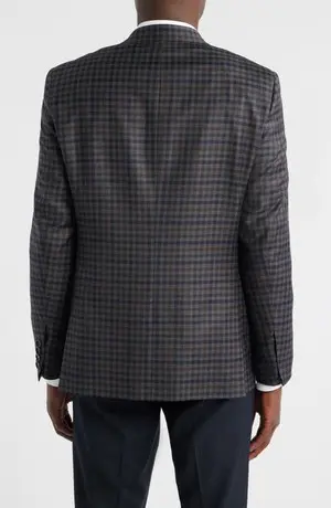 HERITAGE GOLD Milano Regular Fit Check Super 130s Wool Sport Coat