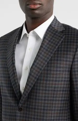 HERITAGE GOLD Milano Regular Fit Check Super 130s Wool Sport Coat