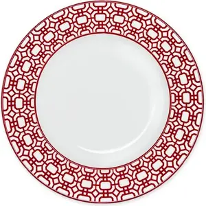 CASKATA Newport Crimson Garden Gate Salad Plateporcelainset 4 - Red