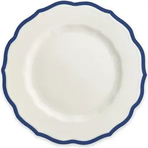 CASKATA Stella Scalloped Salad Plate Porcelainset 4 - Blue