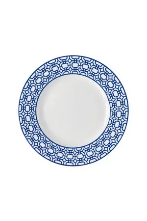 CASKATA Newport Garden Gate Rimmed Dinner Plateporcelainset 4 - Blue