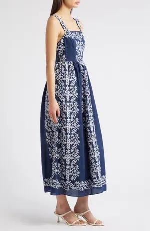 Julia Jordan Embroidered Square Neck Dress
