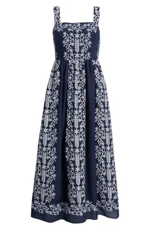 Julia Jordan Embroidered Square Neck Dress
