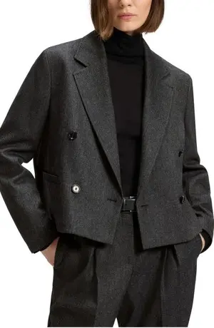 Hugo Boss Jafleni Crop Stretch Flannel Jacket