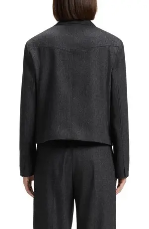 Hugo Boss Jafleni Crop Stretch Flannel Jacket