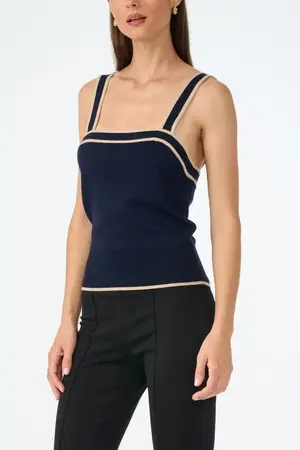 Trina Turk Casady Knit Cami - Indigo/biarritz Beige