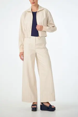Trina Turk Parque Faux Leather Wide Leg Pant