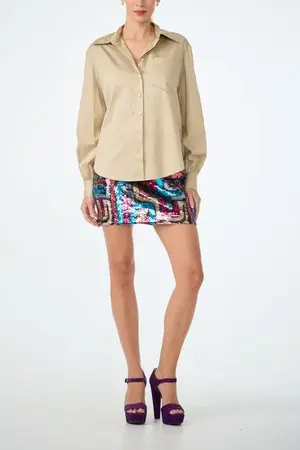 Trina Turk Geometric Sequin Mini Skirt