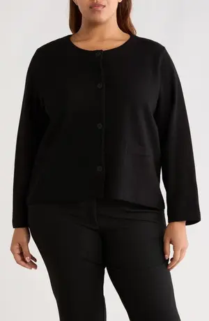 Eileen Fisher Button-front Organic Cotton Jacket