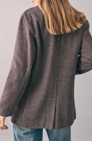 Mango Houndstooth Check Blazer