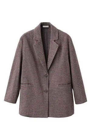 Mango Houndstooth Check Blazer