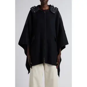 Moncler Hooded Wool Blend Cape