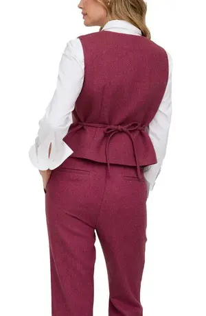 LILY AND LIONEL Tailored Herringbone Print Waistcoat