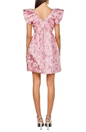Endless Rose Jacquard A-line Mini Dress With Bow