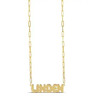 SHYMI Bubble Letter Script Pendant Necklace - Gold
