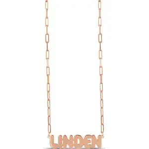 SHYMI Bubble Letter Script Pendant Necklace - Rose