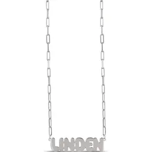 SHYMI Bubble Letter Script Pendant Necklace Silver